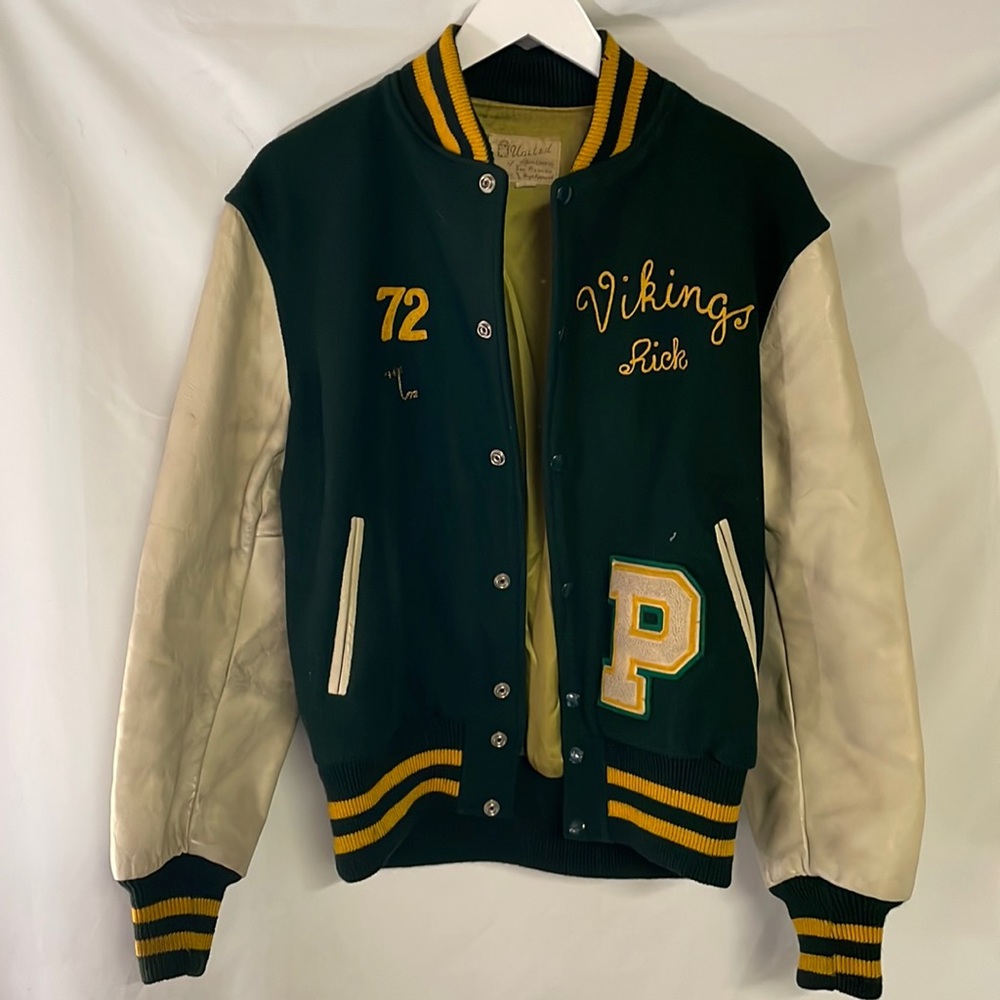 Rare Vintage 70’s Varsity Letterman Bomber Jacket Woo… - Gem